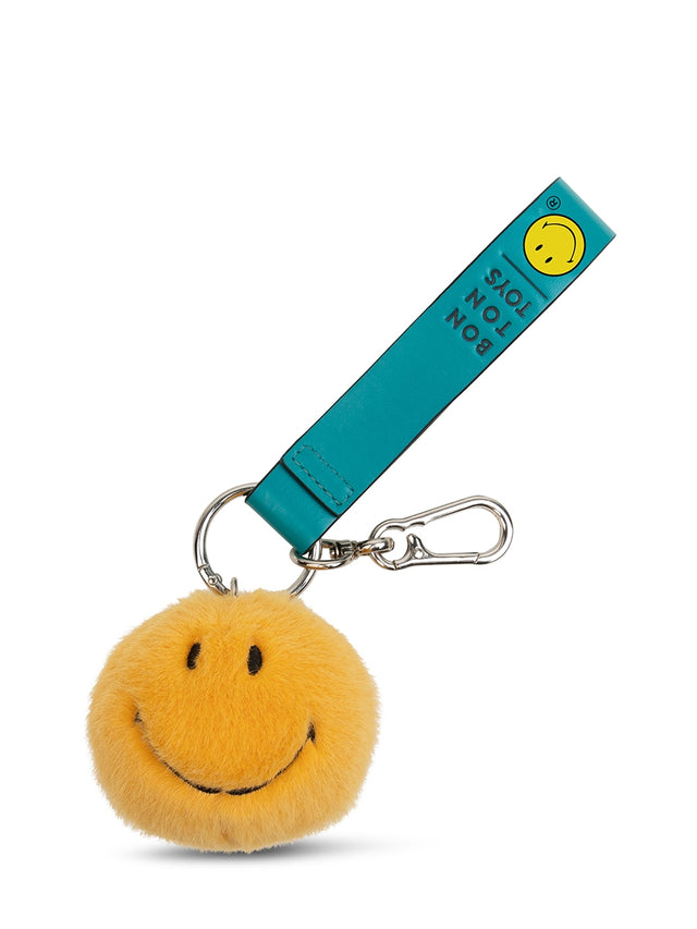 Smiley ECO Fuzzy Bag Charm - 7 cm - 3” | Yellow – Bon Ton Toys